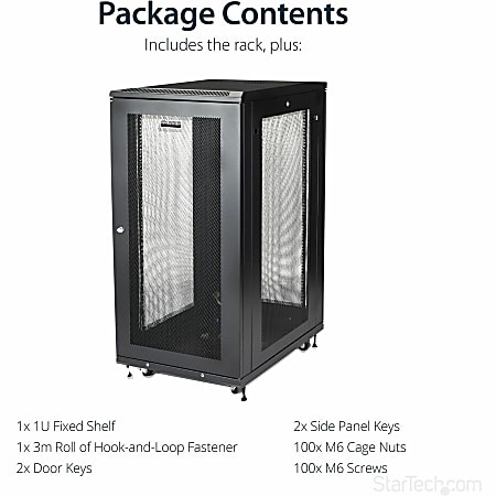 StarTech.com Server Rack Cabinet 24U 31in Deep Enclosure Network Cabinet Rack Enclosure Server ...