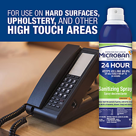 Microban 24 Hour Disinfectant Sanitizing Spray Citrus Scent 15 Oz Pack ...