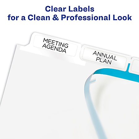 Avery Big Tab Print Apply Clear Label Dividers with Index Maker Easy ...