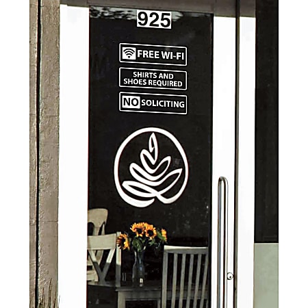 HeadLine No Smoking Window Sign 1 Each No Smoking PrintMessage 8.5 ...