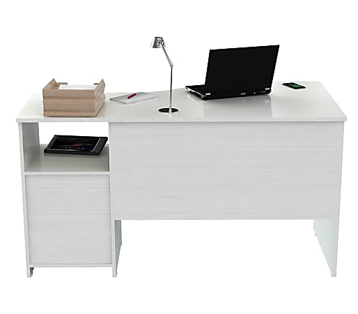 Inval Laura 55 W Curved Top Computer Desk Laricina White - Office Depot