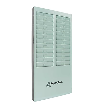 PaperCloud Time Card Rack 24 Pockets 16.4 H x 8.2 W x 1.4 D Gray ...