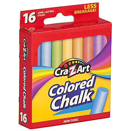Cra Z Art Classic Colored Chalk Assorted Colors Pack Of 16 Pieces ...