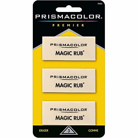 Prismacolor Magic Rub Vinyl Erasers Beige Pack Of 3 - Office Depot