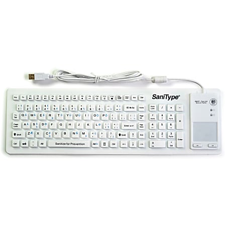 Flexible Silicone Washable Touchpad Keyboard USB SaniType Flex Touch ...