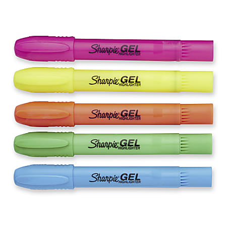 Sharpie Gel Highlighters Bullet Tip Assorted Colors 5 Count Office Depot