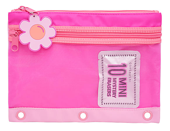 Office Depot Brand 3 Ring Pencil Pouch With 10 Mini Erasers 7 x 9 1116 ...