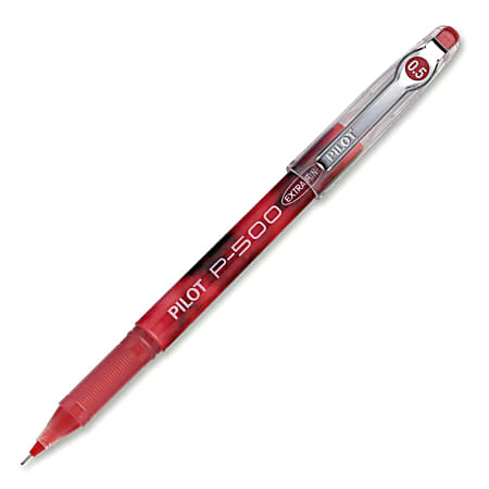 Pilot Gel Ink Rollerball Pens P 500 Extra Fine Point 0.5 mm Red Barrel ...