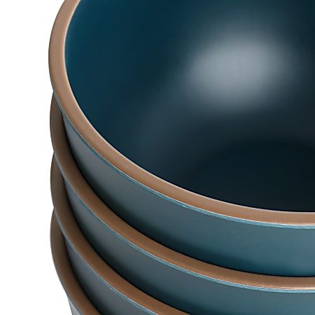 Gibson Home Rockabye 4 Piece Melamine Cereal Bowl Set 6 18 Dark Teal ...