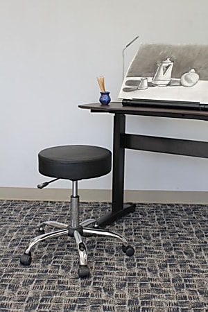 Boss Office Products Medical Stool With Antimicrobial Vinyl BlackChrome ...