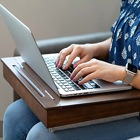 LapGear Schoolhouse Lap Desk 3 1516 H x 15 58 W x 3 1516 D Java Acacia - Office Depot