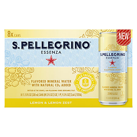 Nestl S.Pellegrino Essenza Flavored Mineral Water Lemon Lemon Zest 11. ...