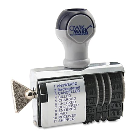 QWIKMARK 11 Message Phrase Date Stamp 0.38 x 2 Impression Gray - ODP ...
