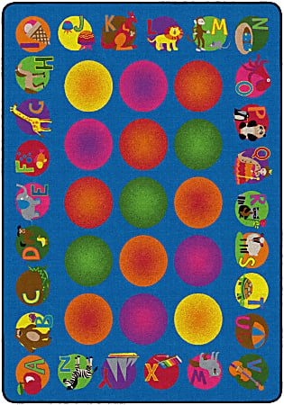 Flagship Carpets Circle Time Learning Rug Rectangle 6 x 8 4 Multicolor ...