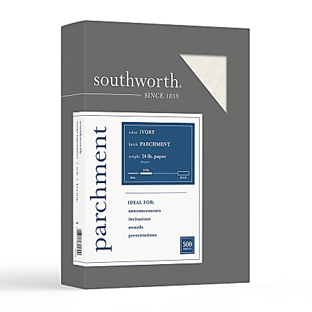 Southworth Fine Business Parchment Paper, 24 Lb, 8 1/2" x 11", Ivory ...