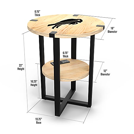 Imperial NFL Wood Round Side Table With Charger 22 H x 18 W x 18 D ...
