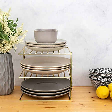 Better Houseware Brass Corner Storage Rack 2 Shelves Gold - Office Depot