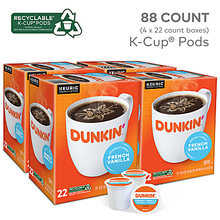 Dunkin Donuts French Vanilla Keurig Single Serve K Cup Pods Light Roast ...
