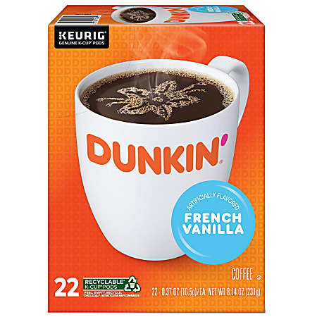 Dunkin Donuts French Vanilla Keurig Single Serve K Cup Pods Light Roast ...