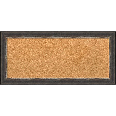 Amanti Art Rectangular Non Magnetic Cork Bulletin Board Natural 33 x 15 ...
