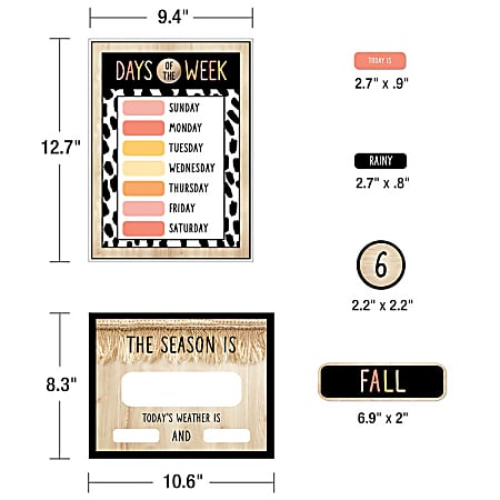 Schoolgirl Style Simply Safari Calendar Bulletin Board Set Set Of 106 ...