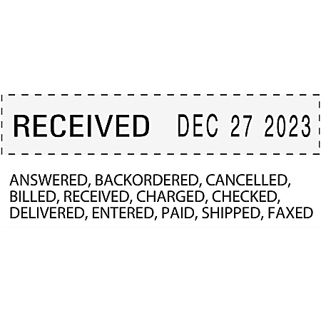 Trodat Printy Economy 12 Message Date Stamp Self Inking 2 x 0.38 Black ...