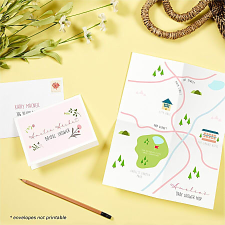 Avery Quarter Fold Greeting Card Stock With Envelopes Matte White 4.25 ...