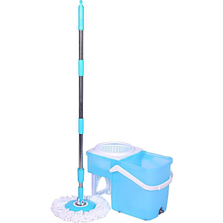 Hurricane Spin Mop 360 Slide Mop MicroFiber Head Rotate Absorbent Washable Reusable Fast drying Stackable Bucket Drip free ODP Business Solutions