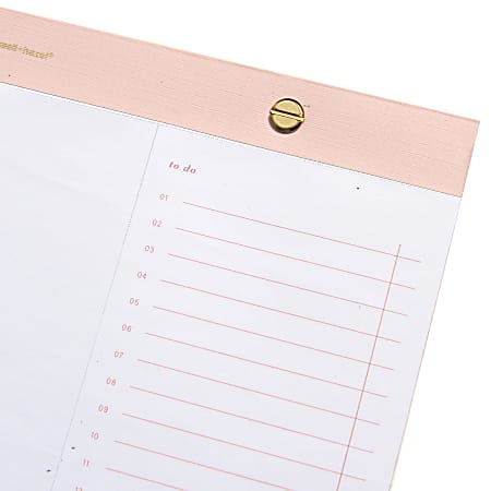 Russell Hazel Notepad 10 x 7 80 Sheets Blush Rivet - Office Depot