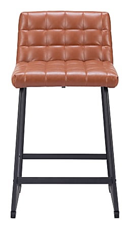 Zuo Pago Faux Leather Counter Height Stools With Backs Brown Set Of 2 ...