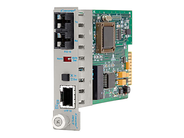 Omnitron iConverter 10FLT Fiber media converter 10Mb LAN 10Base T 10Base FL RJ 45 SC multi mode ...