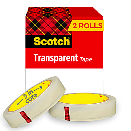 Scotch Transparent Tape 34 in x 2592 in 2 Tape Rolls Clear Home Office ...