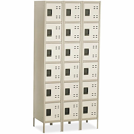 Safco Storage Lockers 6 Box Bank Of 3 Lockers Tan - Office Depot