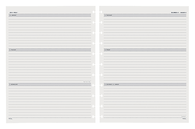 TUL Discbound WeeklyMonthly Refill Pages Letter Size January to ...