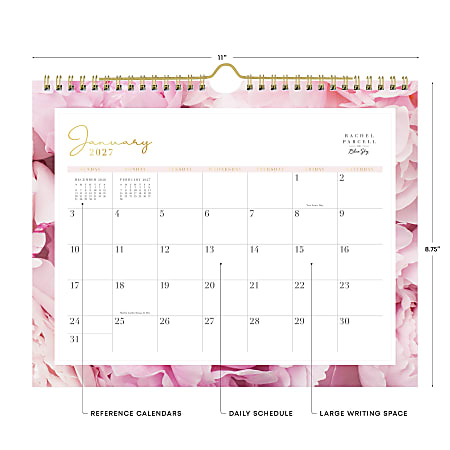 2027 Blue Sky Peony Monthly Wall Calendar 11x8.75 0percent Peony Jan ...