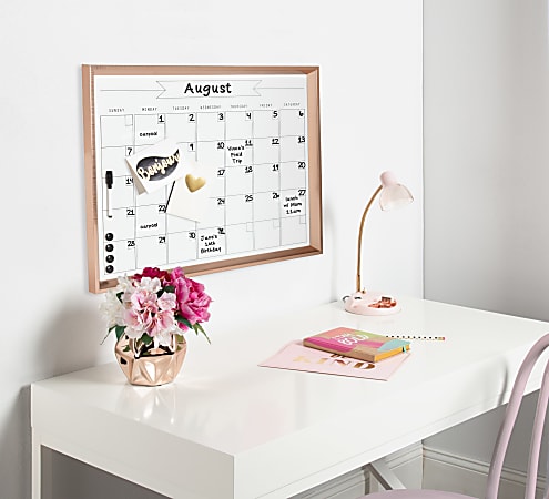 Kate and Laurel Calter Magnetic Framed Dry Erase Monthly Calendar ...