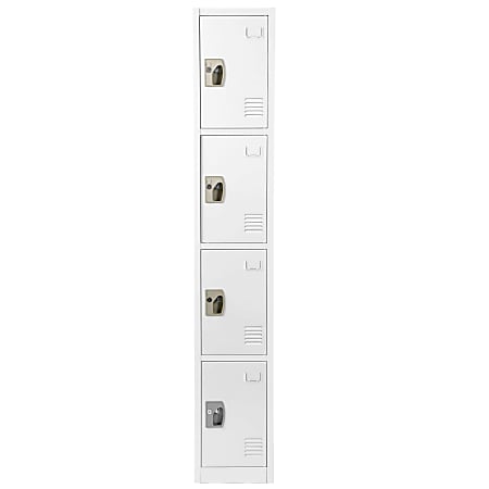 Alpine AdirOffice 4 Tier Steel Locker 72 H x 12 W x 12 D White - Office ...