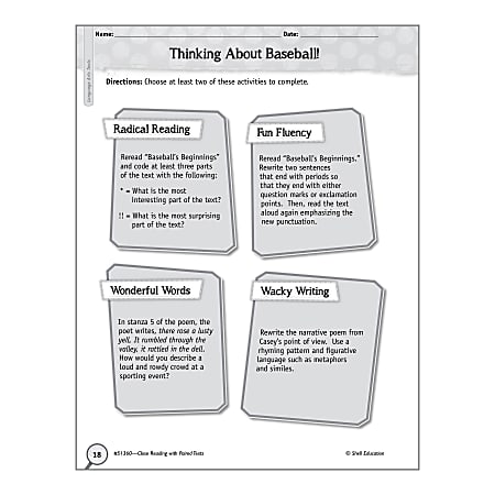 Shell Education Close Reading With Paired Texts Grade 4 - Office Depot