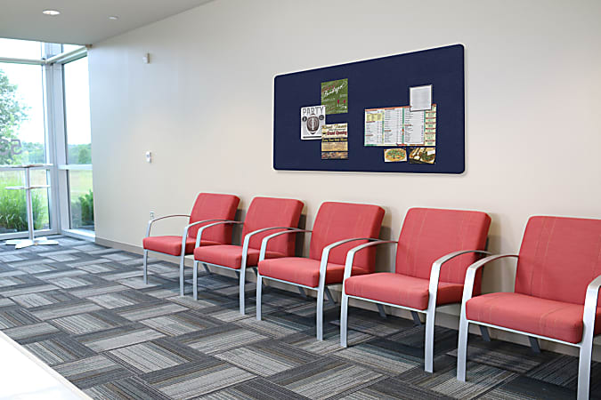 Ghent Fabric Bulletin Board With Wrapped Edges 24 x 36 Blue - Office Depot