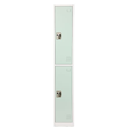Alpine 2 Tier Steel Lockers 72 H x 12 W x 12 D Misty Green Set Of 4 ...