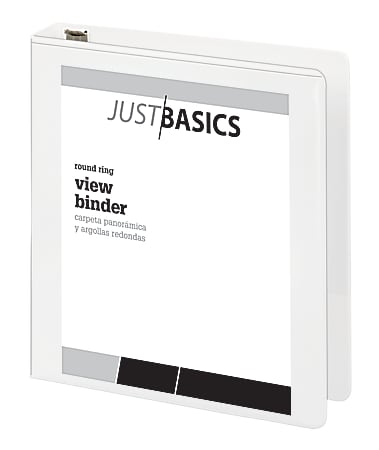 Just Basics Basic View 3 Ring Binder 1 12 Round Rings White - Office Depot