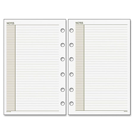 AT A GLANCE Undated Notes Pages Loose Leaf 6 Ring Portable Size 3 34 x ...