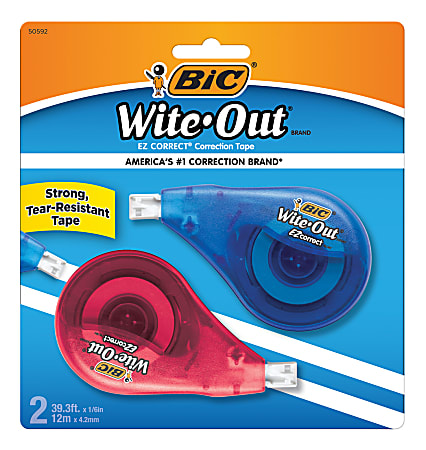 BIC Wite Out Brand EZ Correct Correction Tape 472 White Pack Of 2 - ODP ...