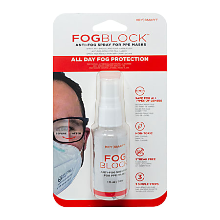 KeySmart FogBlock Anti Fog Solution For PPE Masks Pack Of 10 - Office Depot
