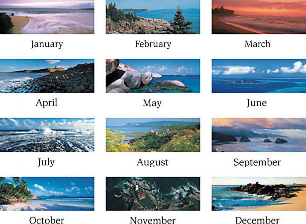 AT A GLANCE 30percent Recycled Designer Desk Pad Calendar Sea Images 22 ...