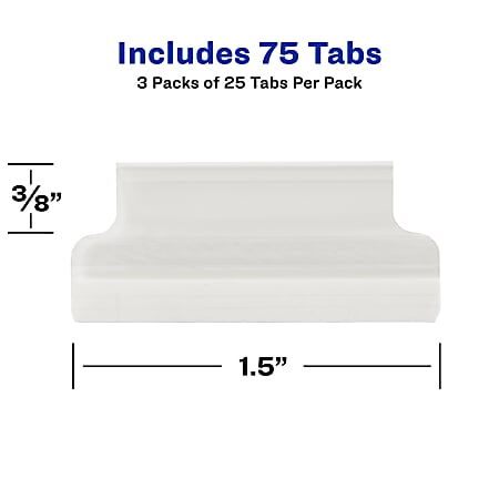 Avery Insertable Self Adhesive Index Tabs With Printable Inserts 1.5 ...