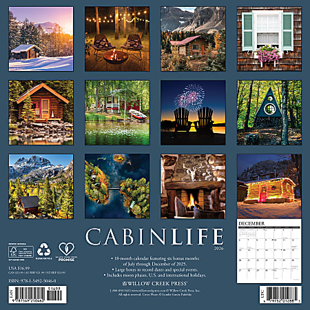 2026 Willow Creek Press Art Design Monthly Wall Calendar 12 x 12 ...
