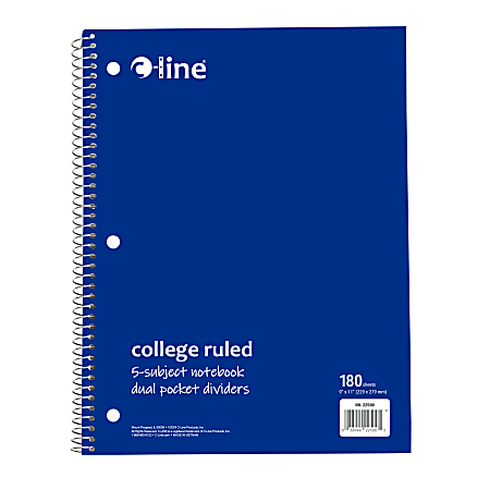 C Line College Rule Spiral Notebooks College Ruled 9 x 11 5 Subject 180 ...