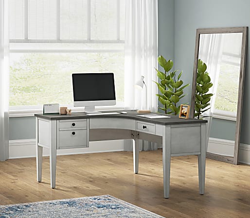 Whalen Floor Display Lagron 60 W Wood L Shaped Corner Desk Arctic ...