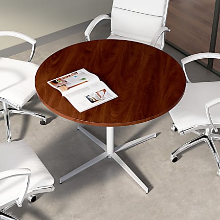 Bush Business Furniture 42 inch Round Conference Table with Metal Base ...